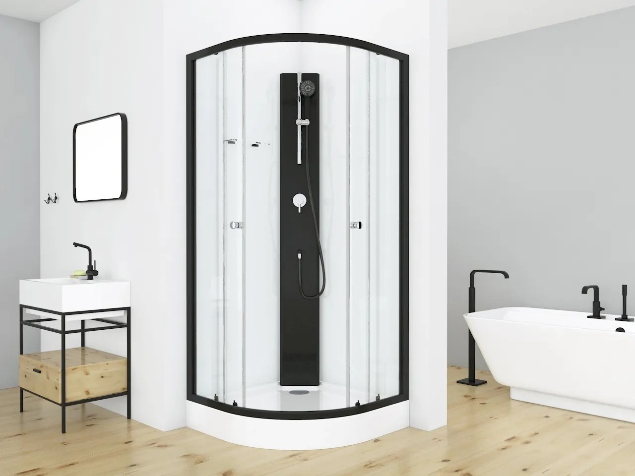 Aurlane Komplettdusche Black Sea (HxBxT) 210 x 90 x 90cm kaufen bei OBI