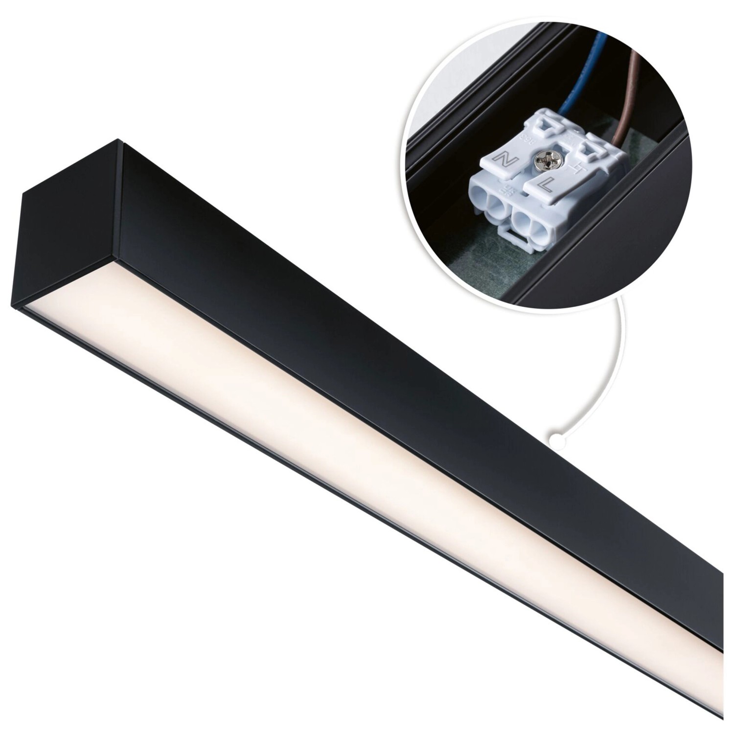 Paulmann Systembeleuchtung Linion Signalschwarz 100 cm / 3'000 K / 2 x ...