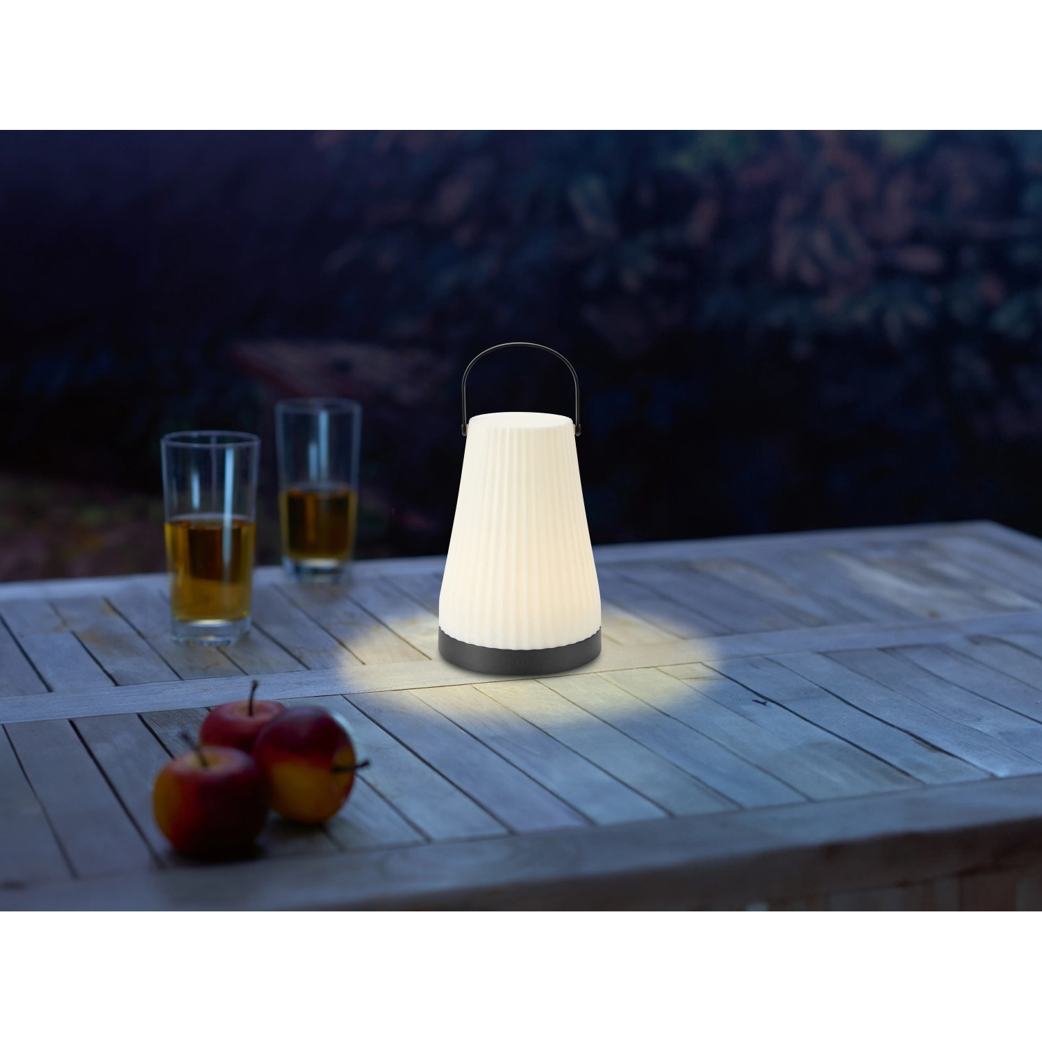 LED-Akku-Tischleuchte Sepino Schwarz-Weiss Ø 13 cm / Höhe 24,5 cm