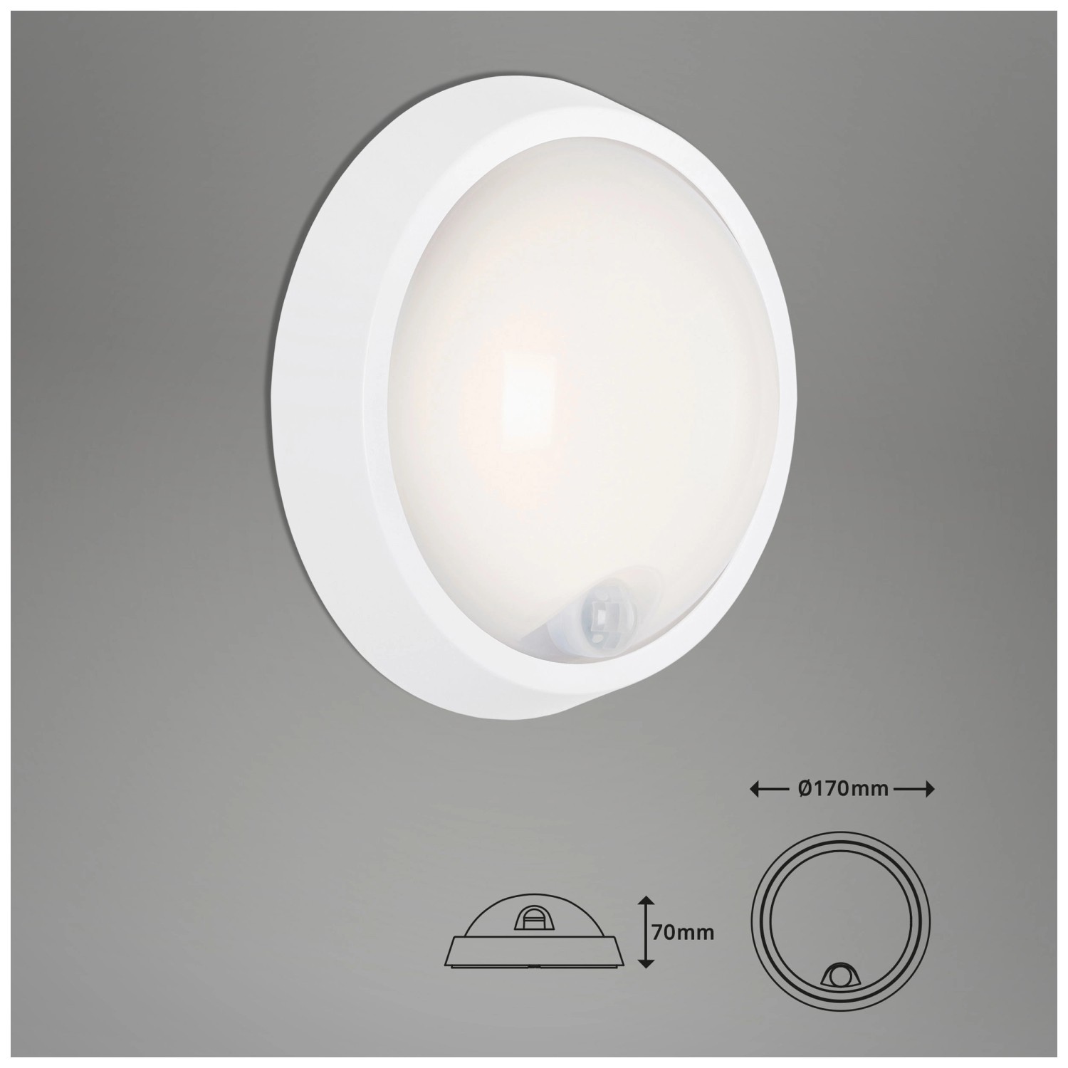 LED-Aussen-Wandleuchte mit Bewegungssensor IP44 Weiss 12 W / 1'250 lm ...