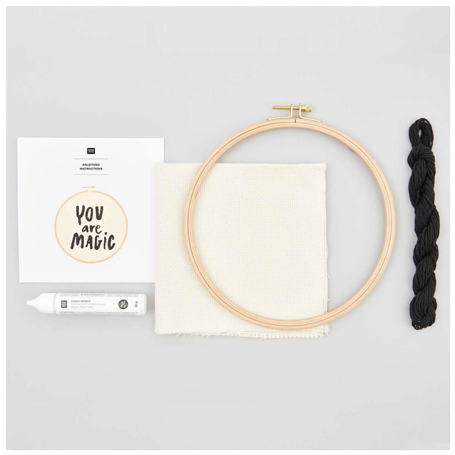 Rico Design Punch-Needle-Set You are magic Braun Ø 21,5 cm
