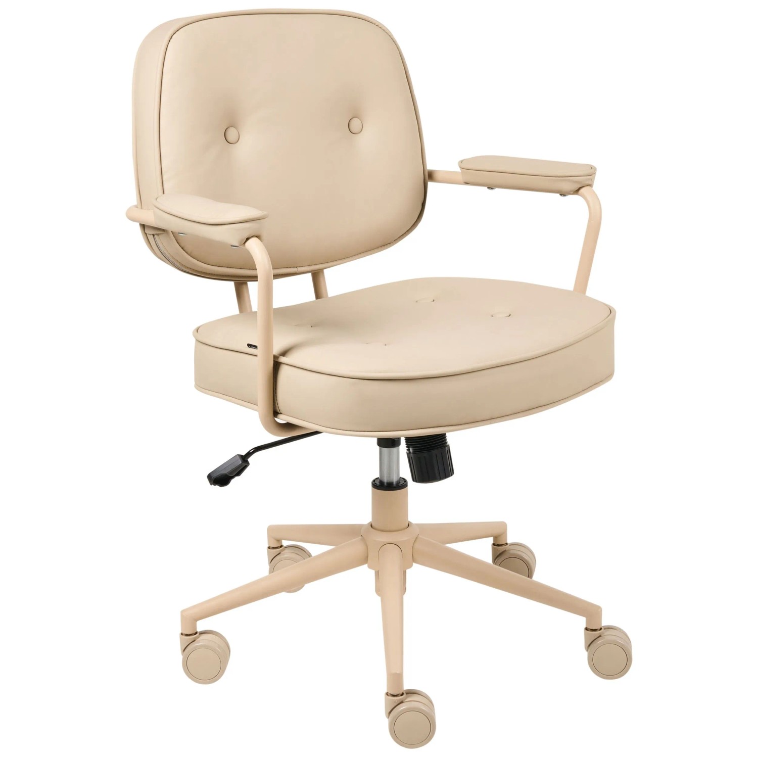 Beliani Chaise de bureau Paramus en similicuir beige 81 x 60 x 65 cm