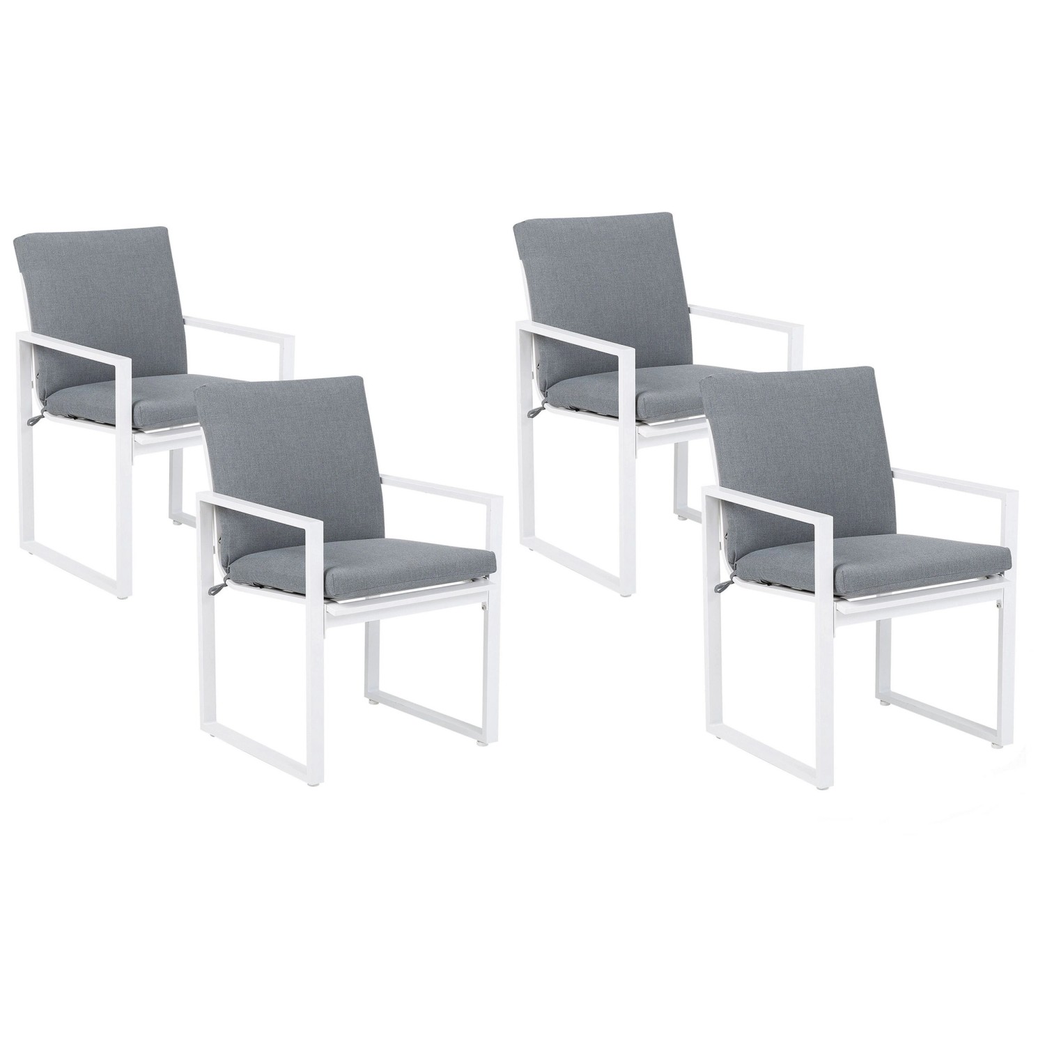 Beliani Set mit 4 Stühlen und Sitzkissen Pancole Stoff Grau kaufen bei OBI
