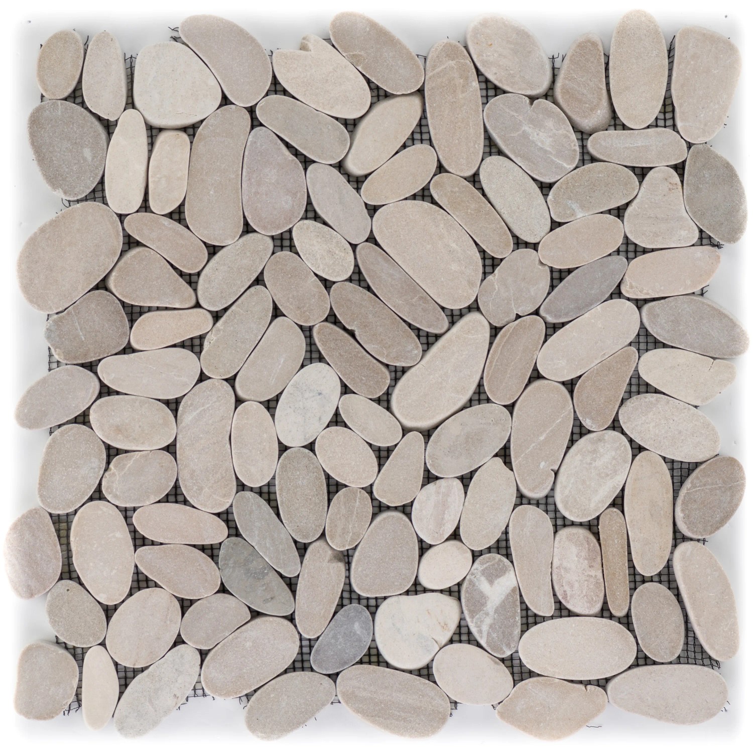 Eurostone Plaque de mosaique galets de rivière plat Marron 30 x 30 cm