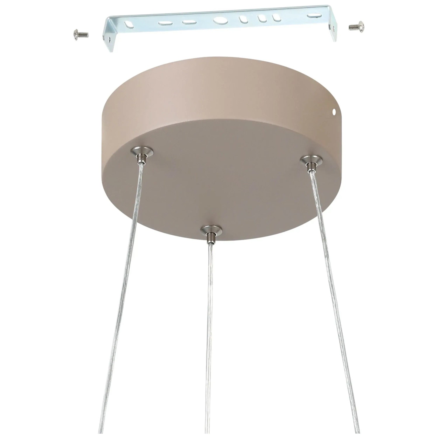 Eglo LED-Pendelleuchte Mezzomonte Aluminium Stahl Sandfarbe Ø 48 x 110 cm