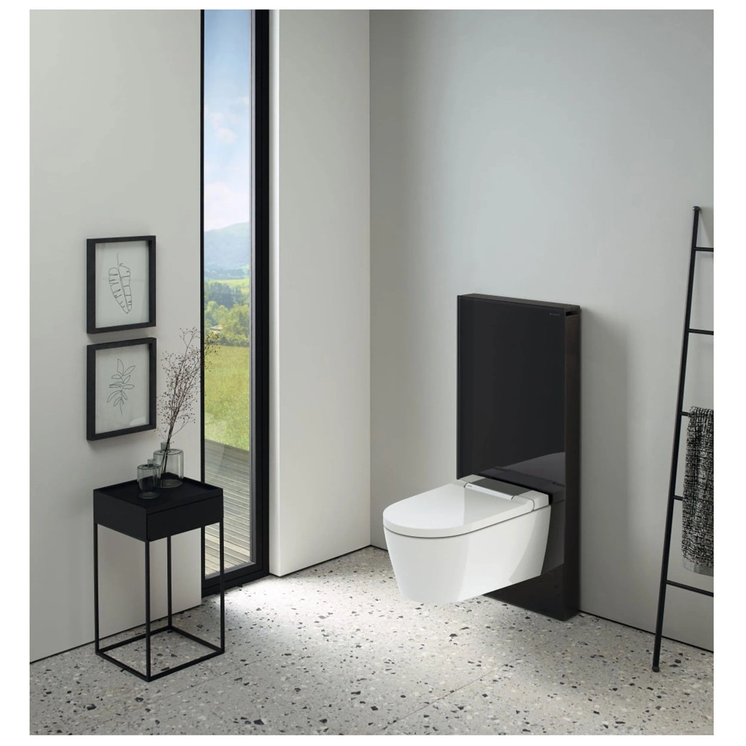 Geberit Modulo sanitario per WC sospeso Monolith Nero 114 cm
