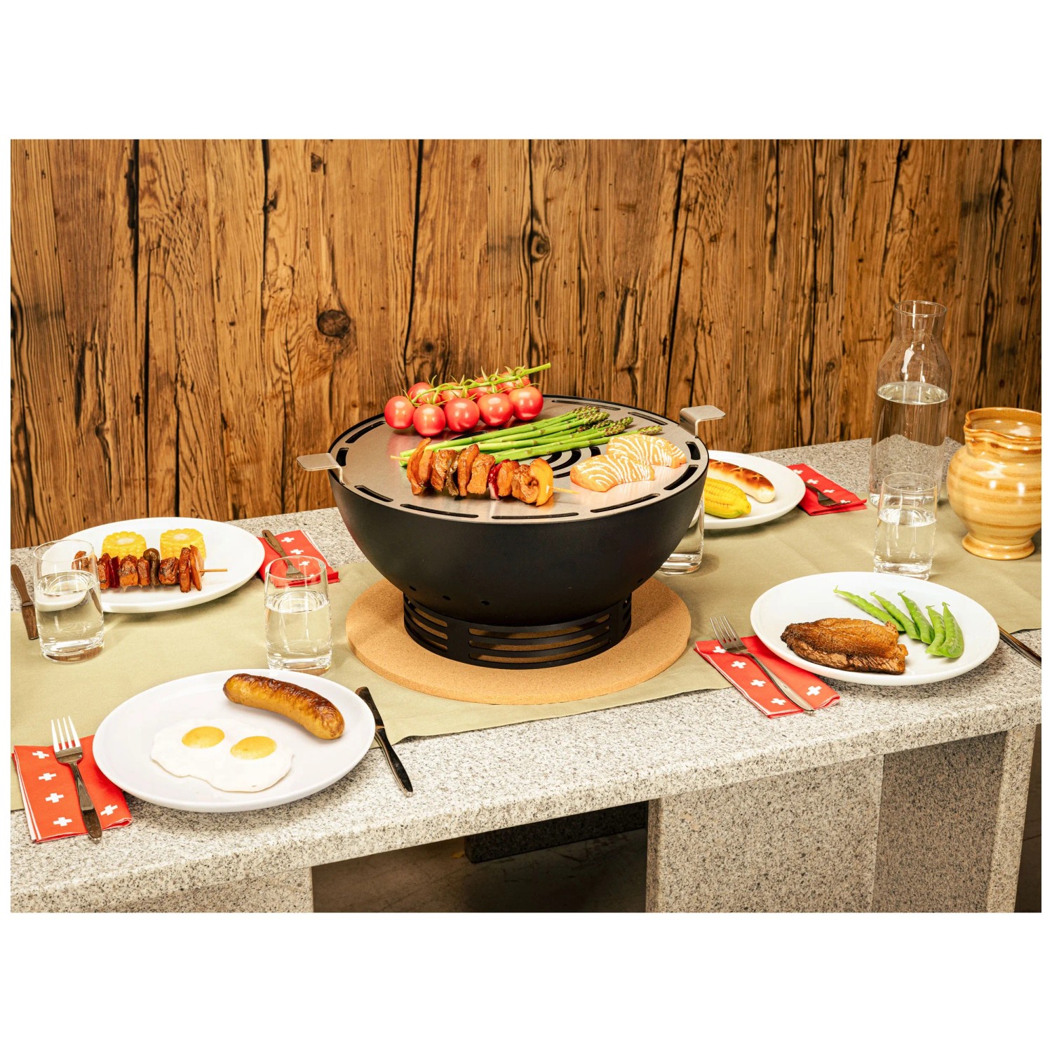 Nouvel Tischgrill Tavolo rund Edelstahl Schwarz Ø 39,5 x 20 cm kaufen ...