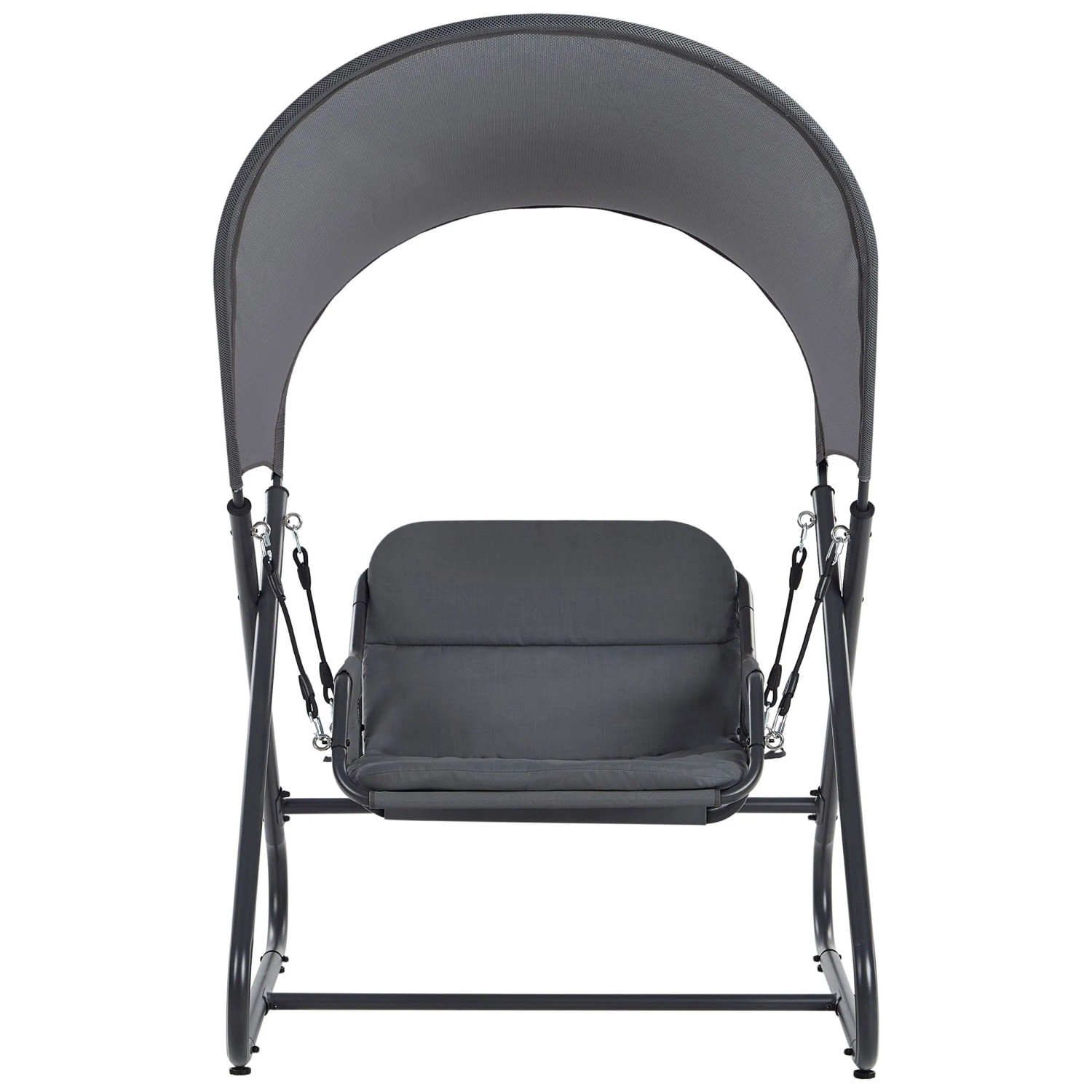 Beliani Dondolo da giardino Solagna in acciaio grigio scuro 182 x 114 x ...