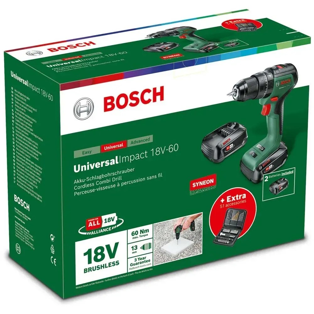 Bosch Akku-Zweigang-Schlagbohrschrauber UniversalImpact 18 V-60 inkl ...