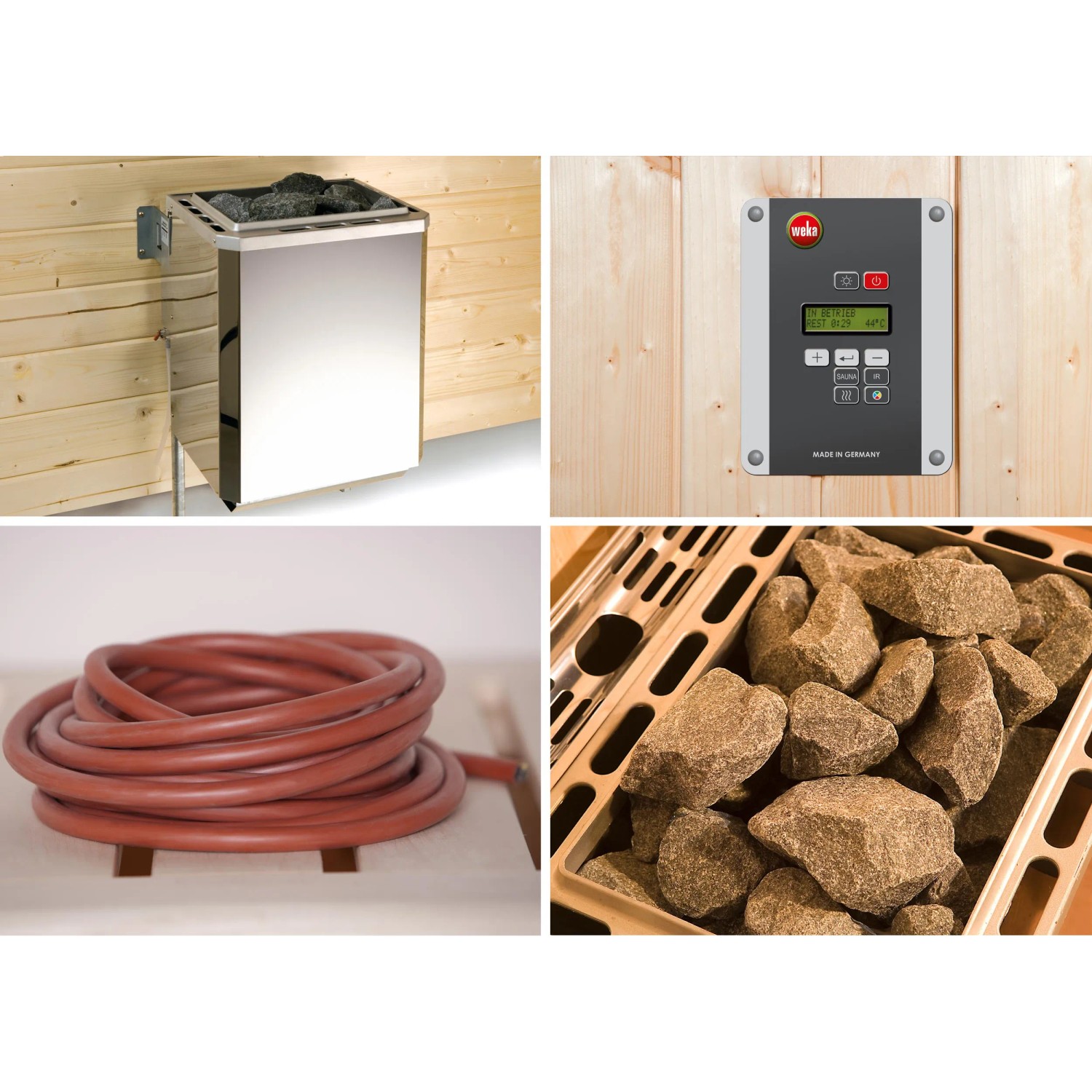 Weka Cabine de sauna Salo Sparset ou extension Anthracite OS 7,5 kW