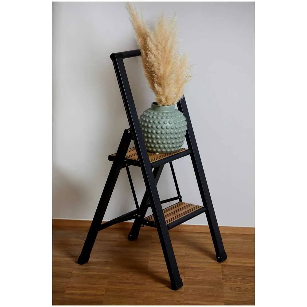 Alu-Design Klapptrittleiter 2-stufig Schwarz Höhe 101 cm kaufen bei OBI