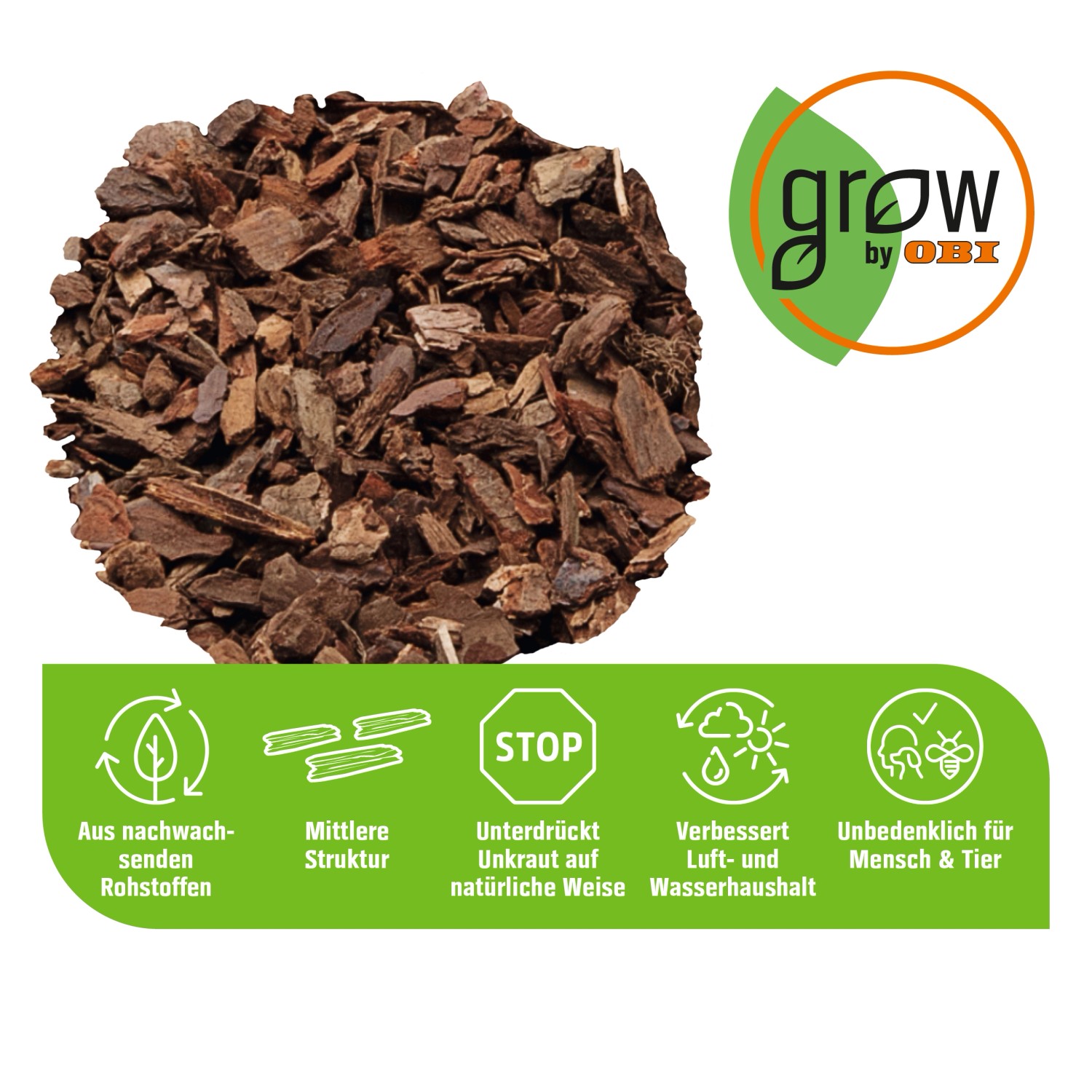 GROW by OBI Pinienrinde mittel 15 - 25 mm 45 l kaufen bei OBI
