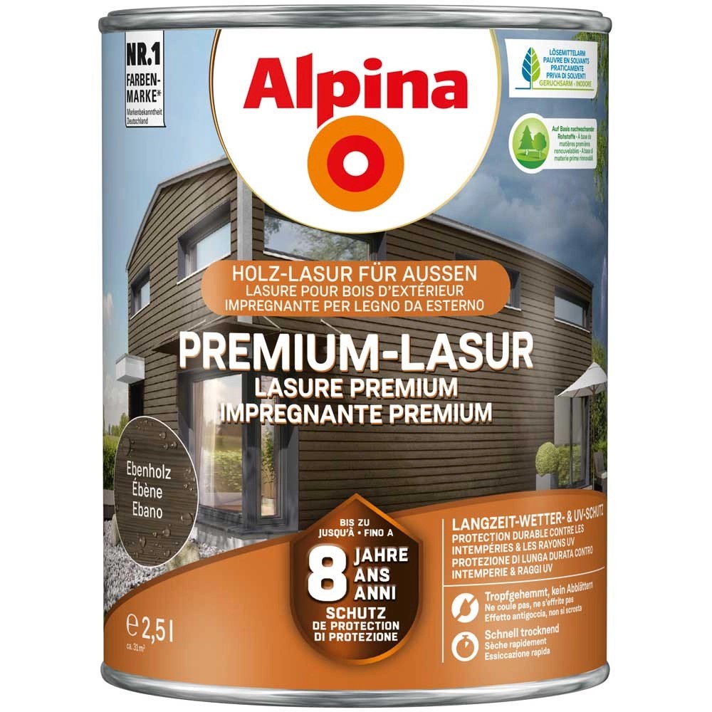 Alpina Premium-Lasur DIF Ebenholz 2,5 l kaufen bei OBI