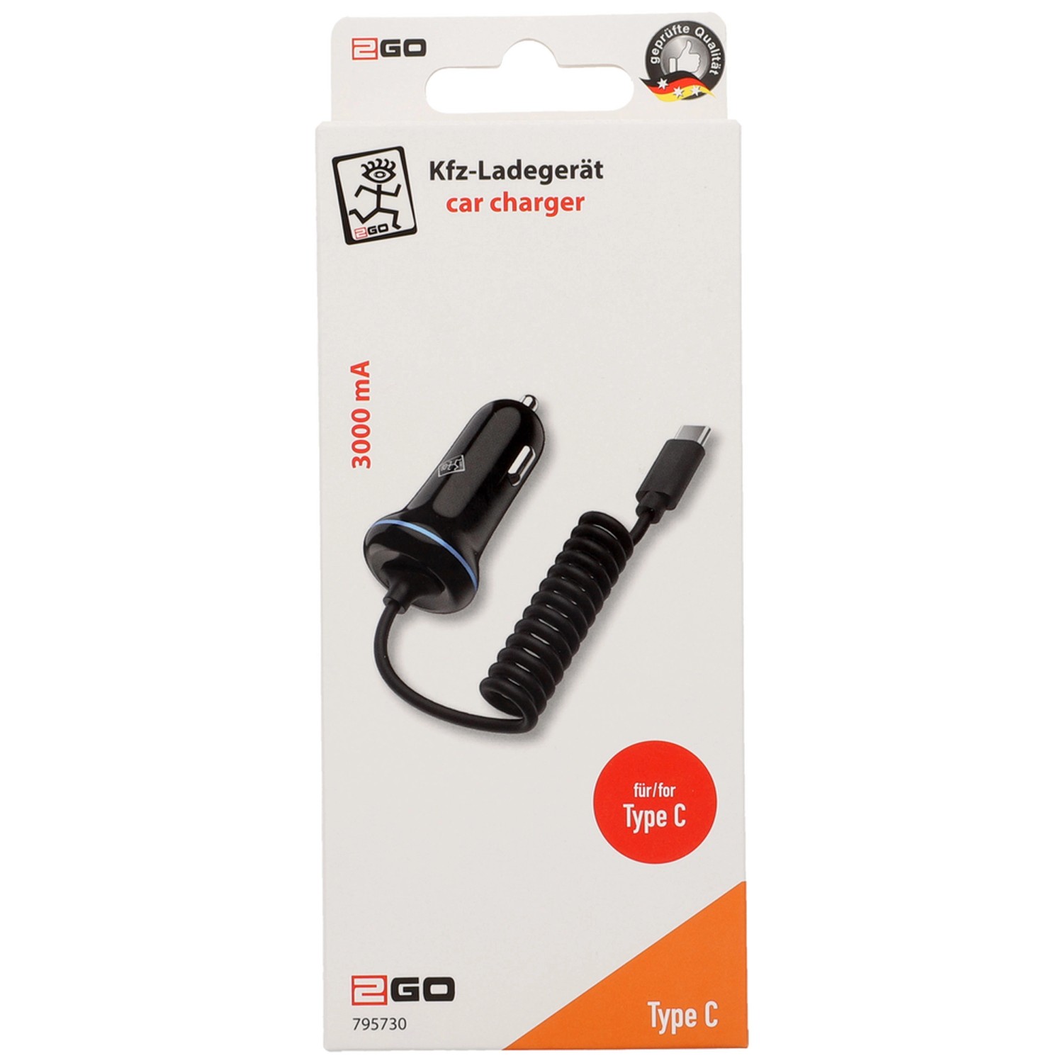 2GO Car Charger Spiralkabel Typ C 3,0 A kaufen bei OBI