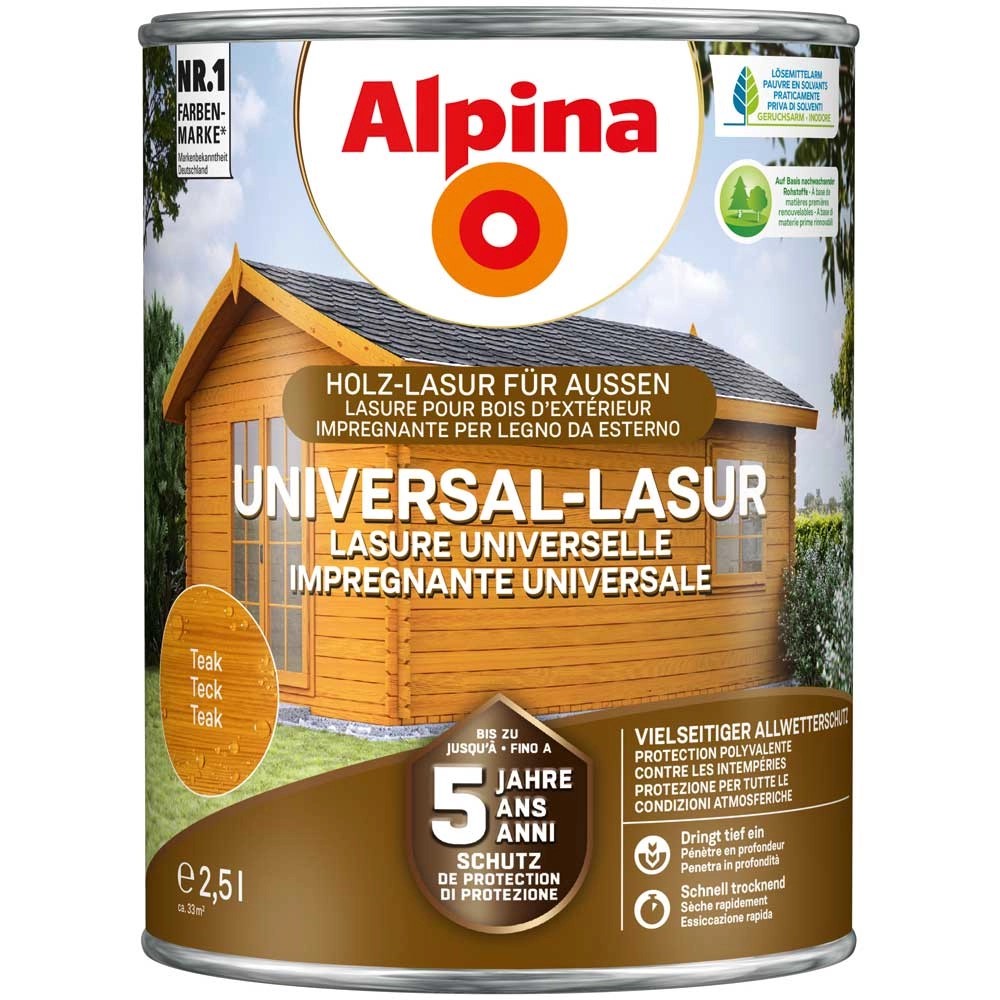 Alpina Universal-Lasur Teak DIF 2,5 l kaufen bei OBI