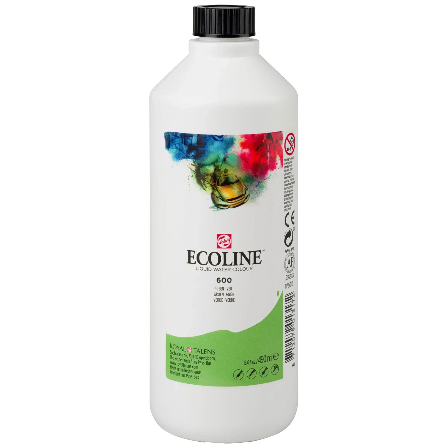 Ecoline Wasserfarbe 600 Grün flüssig Flasche 490 ml