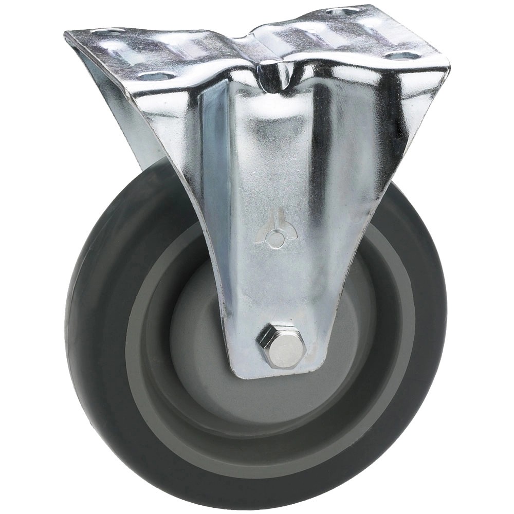 Doerner + Helmer Roulette fixe d'appareil en acier galvanisé Ø 8 cm / H ...