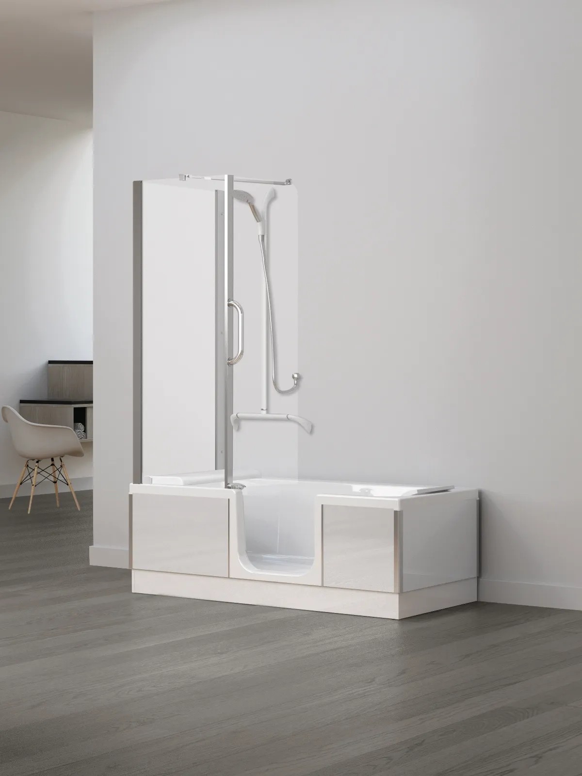 Rehausse d'angle pour baignoire-douche Duo 4 verre transparent adaptable