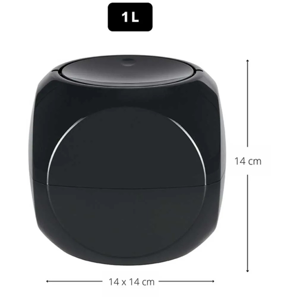 Spirella Poubelle cosmétique Dice Noir 1 l