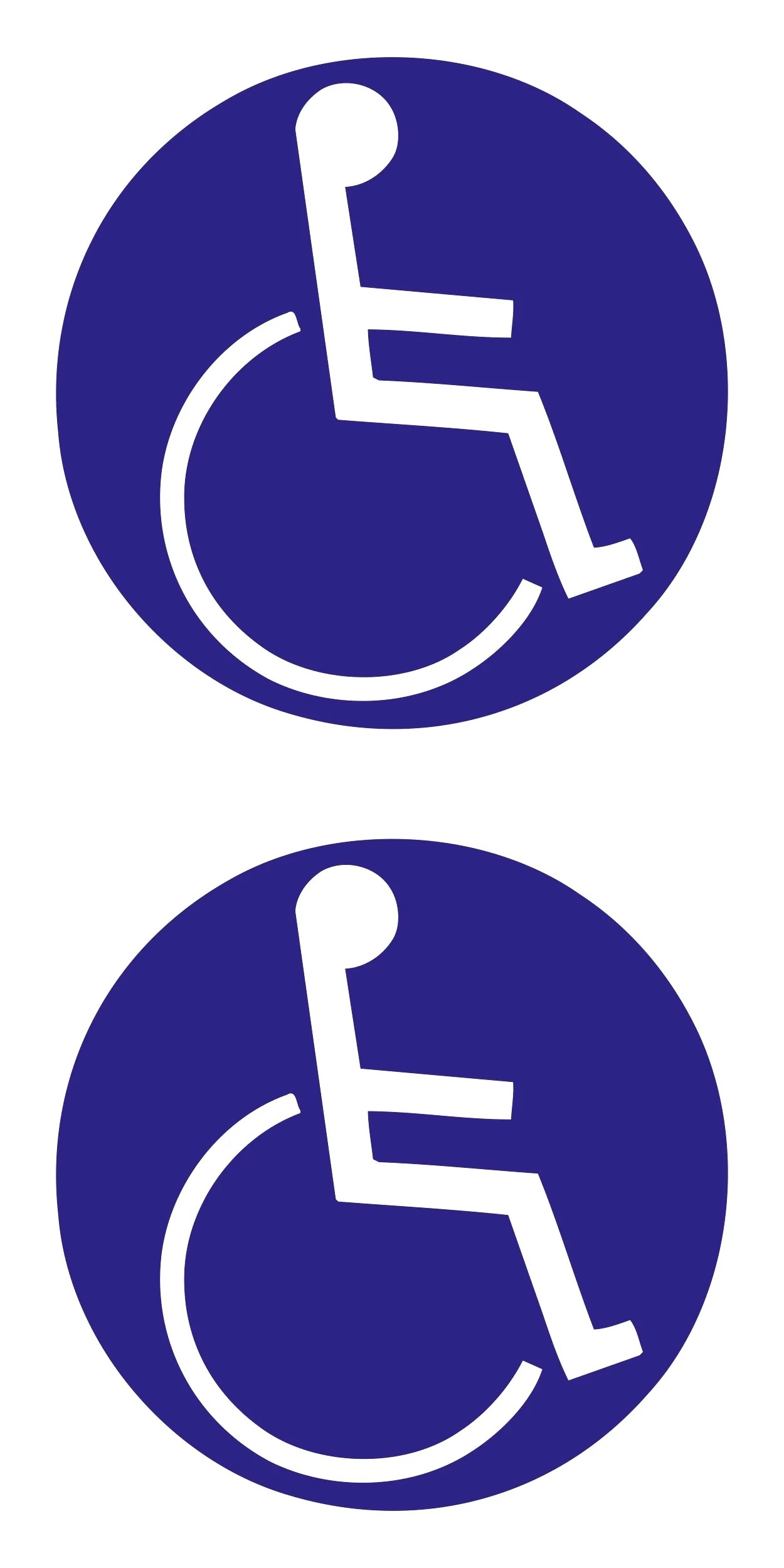 Sticker mit Symbol für Barrierefreiheitl / 2 Stk.
