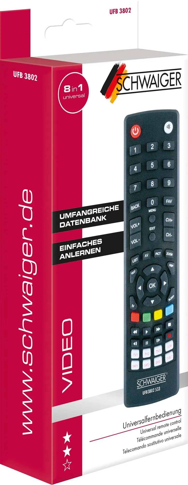 Universal-Infrarot-Fernbedienung 8in1 Schwarz kaufen bei OBI