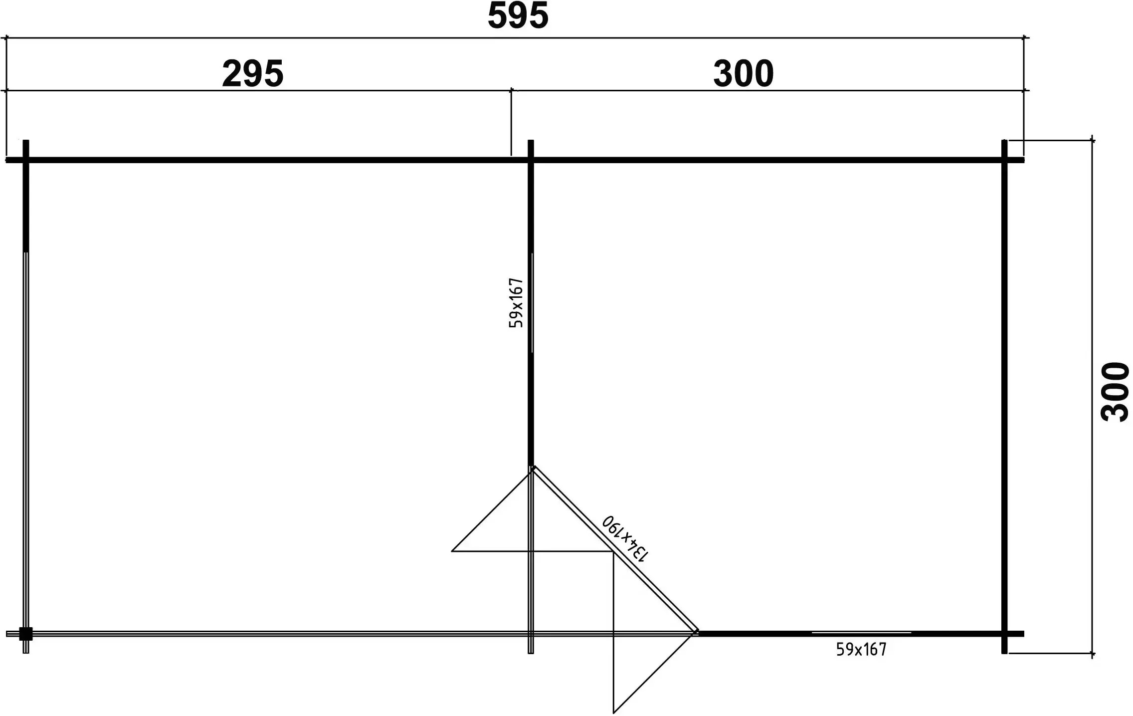 Alpholz Holz-Gartenhaus Walmdach Druckimprägniert 575 cm x 274 cm ...