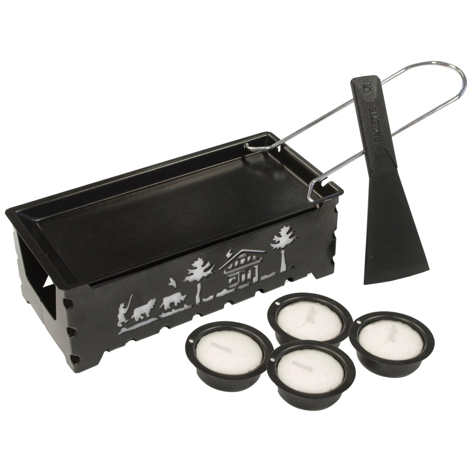 Heidi Cheese Line Set raclette Alpes XL metallo nero