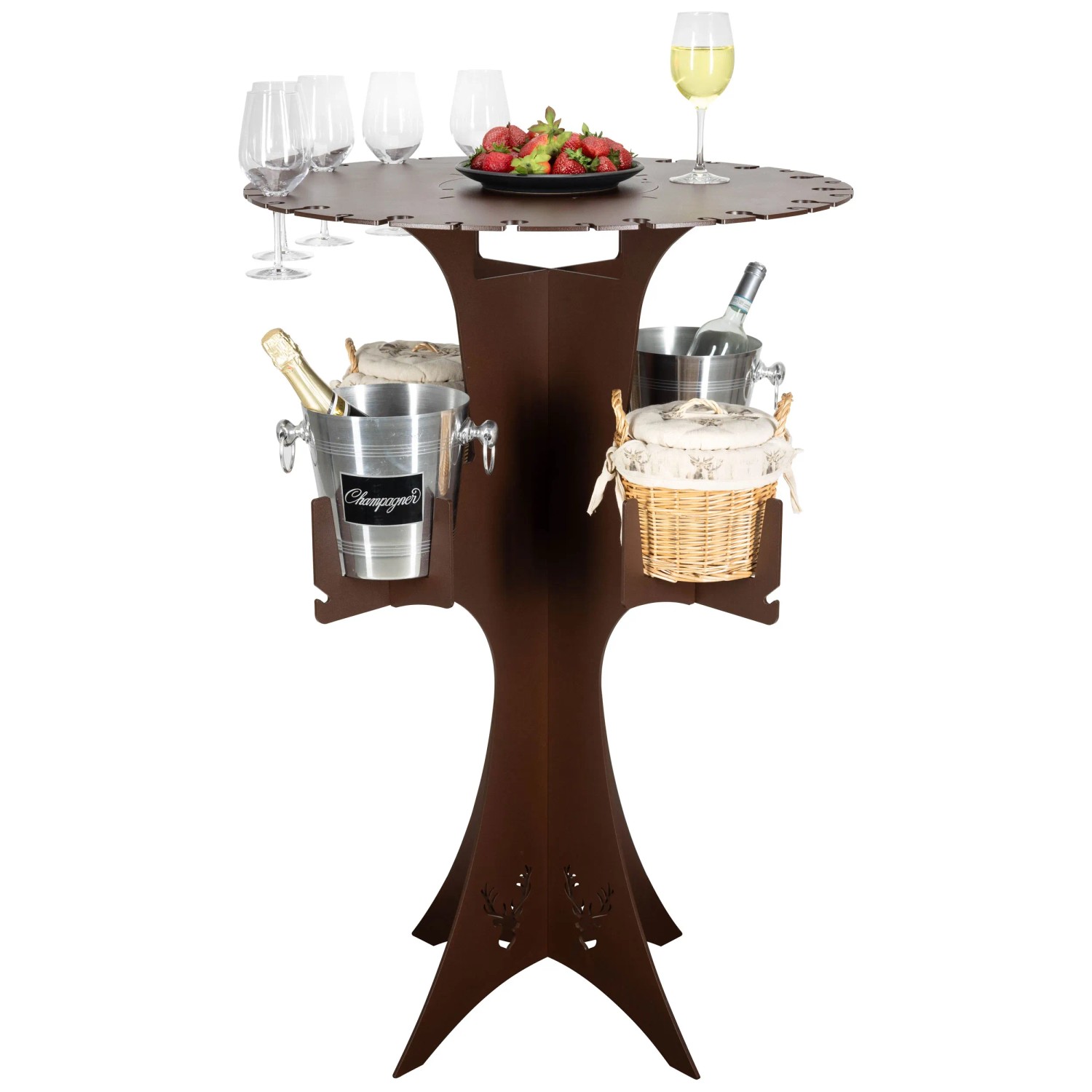 Nouvel Fonduebar Retro-Hirschkopf Metall Rostfarben (HxBxT) 110 x 73 x ...