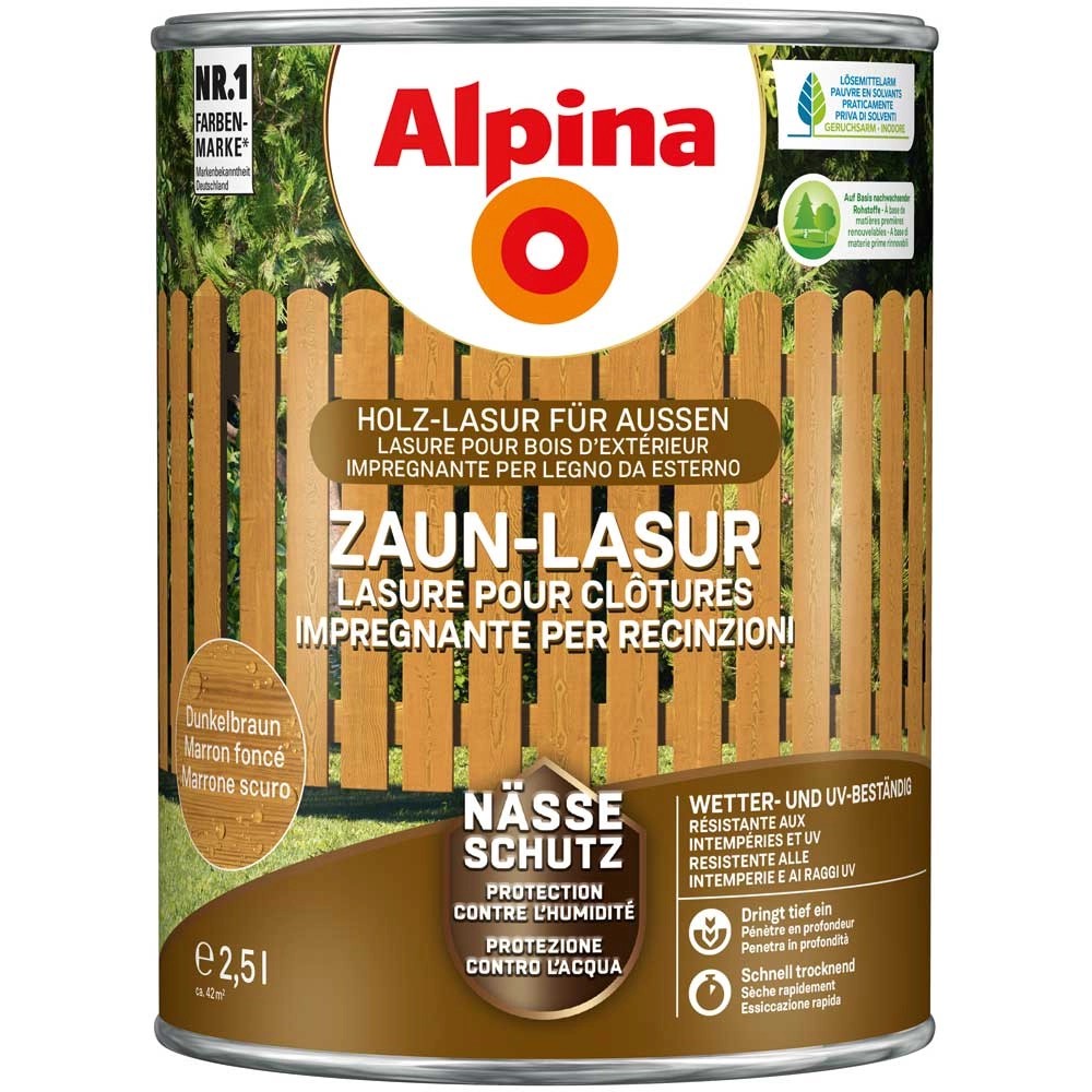 Alpina Zaun-Lasur Dunkelbraun DIF 2,5 l kaufen bei OBI