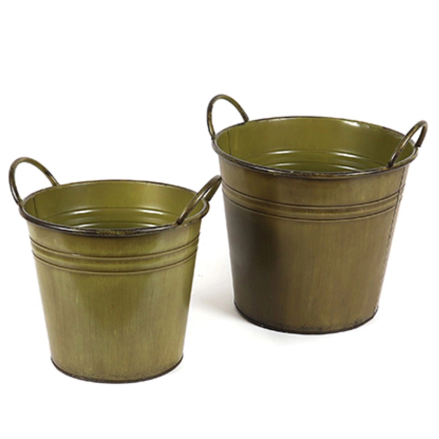 DecoFinder Eimer Mykonos Zink Grün 26 x 30 cm kaufen bei OBI