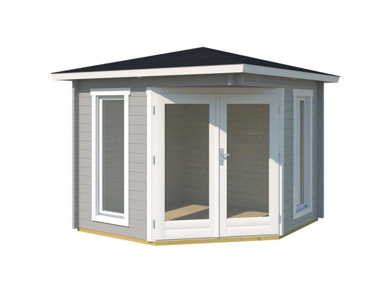 5-Eck Gartenhaus 408 Grau-Weiss kaufen bei OBI