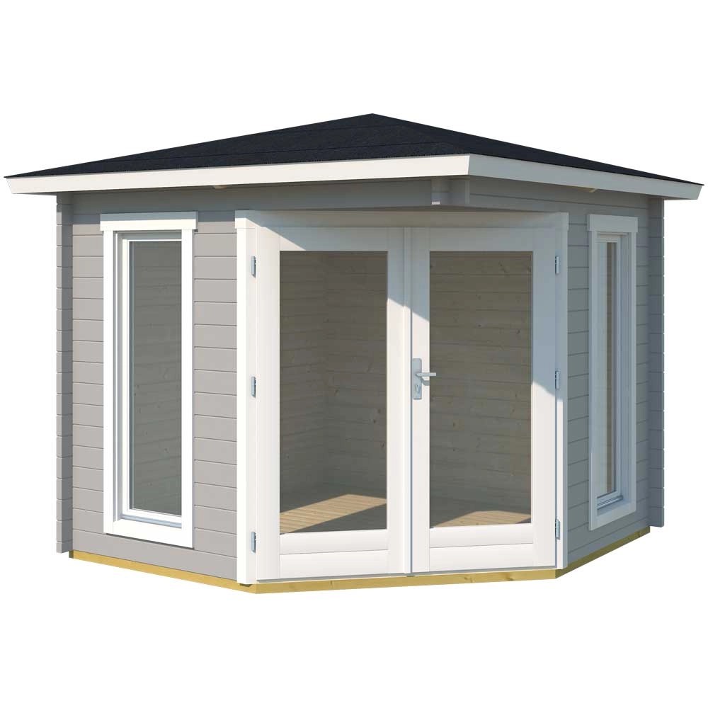 5-Eck Gartenhaus 408 Grau-Weiss kaufen bei OBI