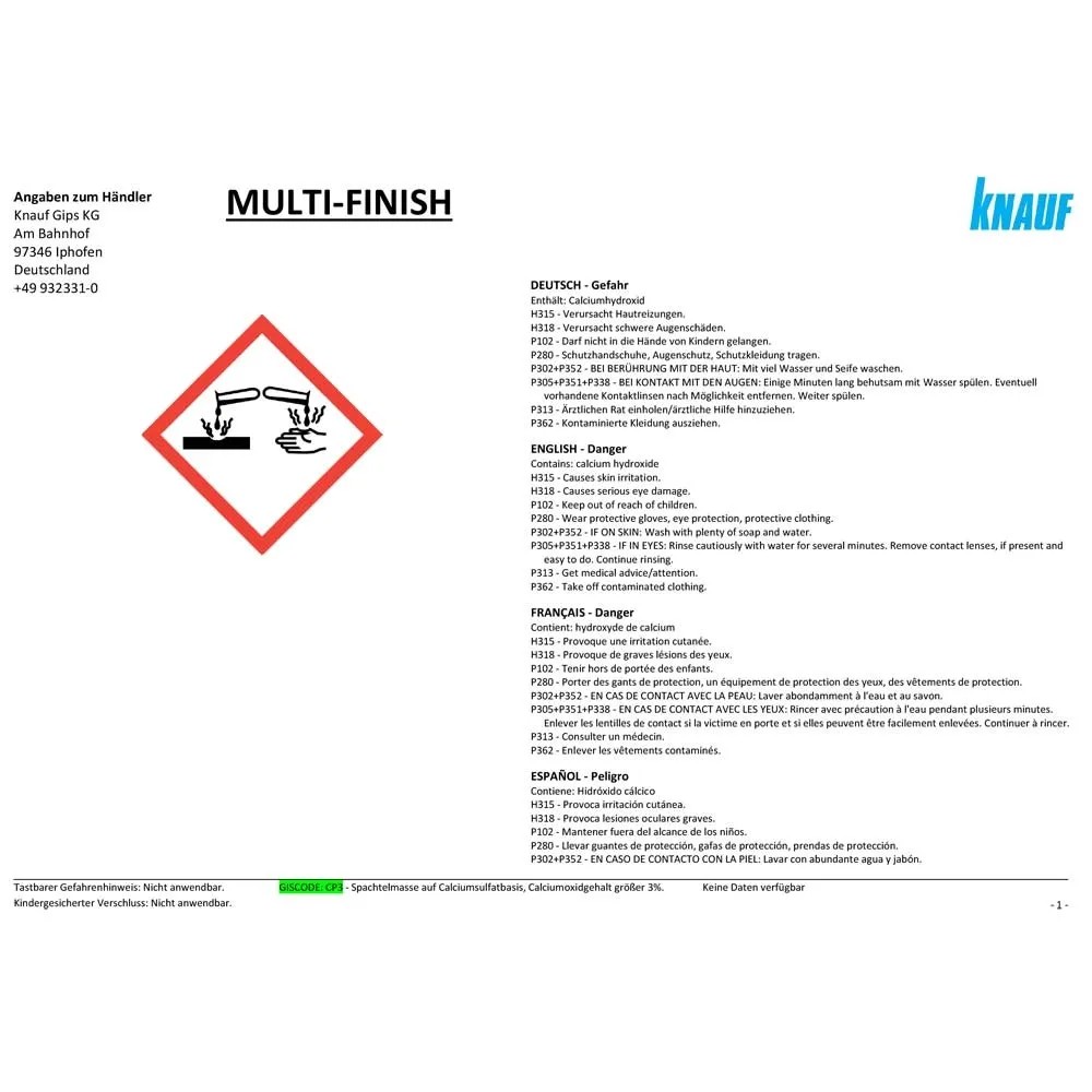 Knauf Multifinish Spachtelmasse 25 kg kaufen bei OBI