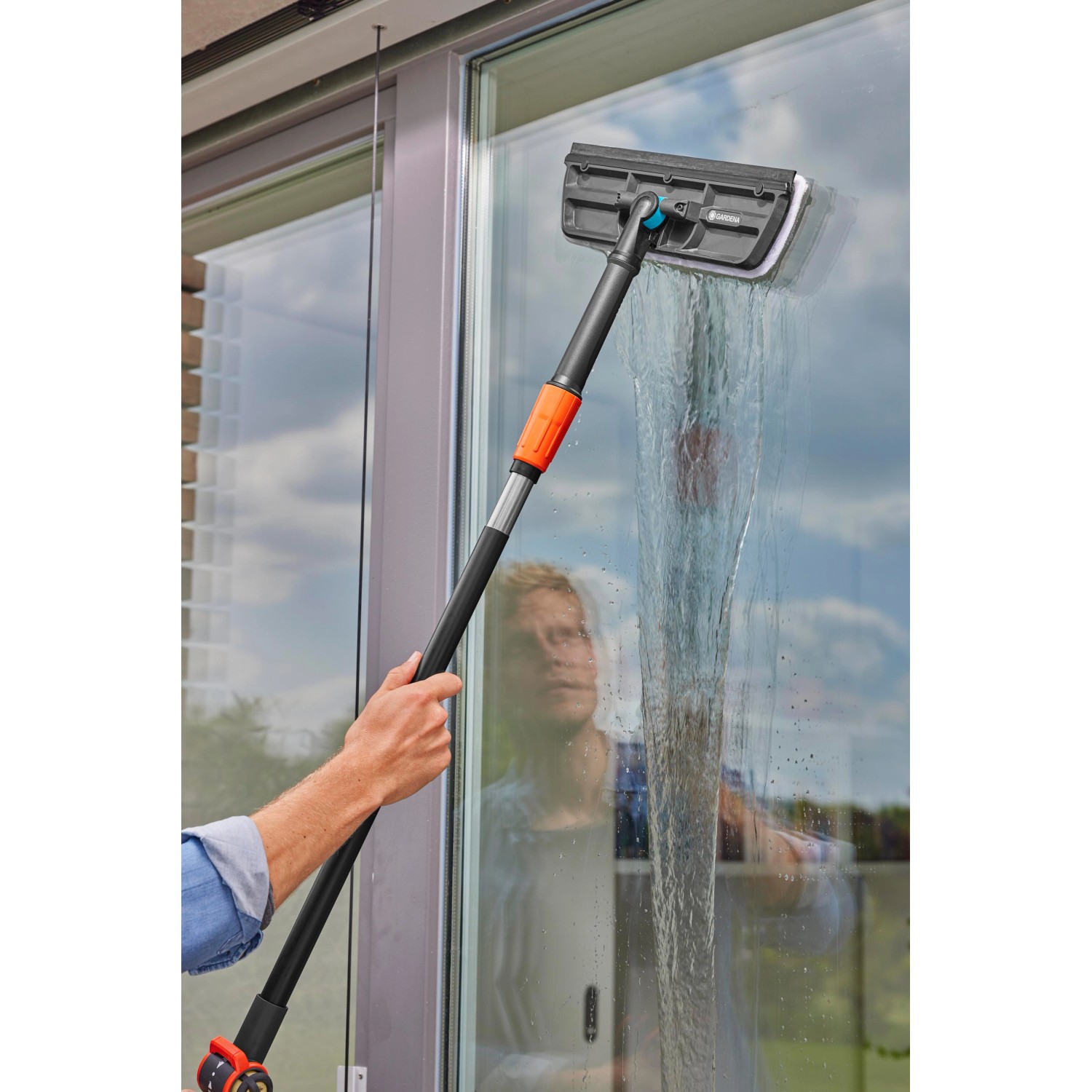 Gardena Fensterwischer Cleansystem mit Mikrovlies und Abziehlippe ...
