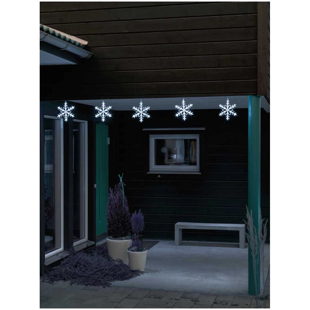 Tenda in acrilico a LED fiocchi di neve 60 LED Bianco freddo