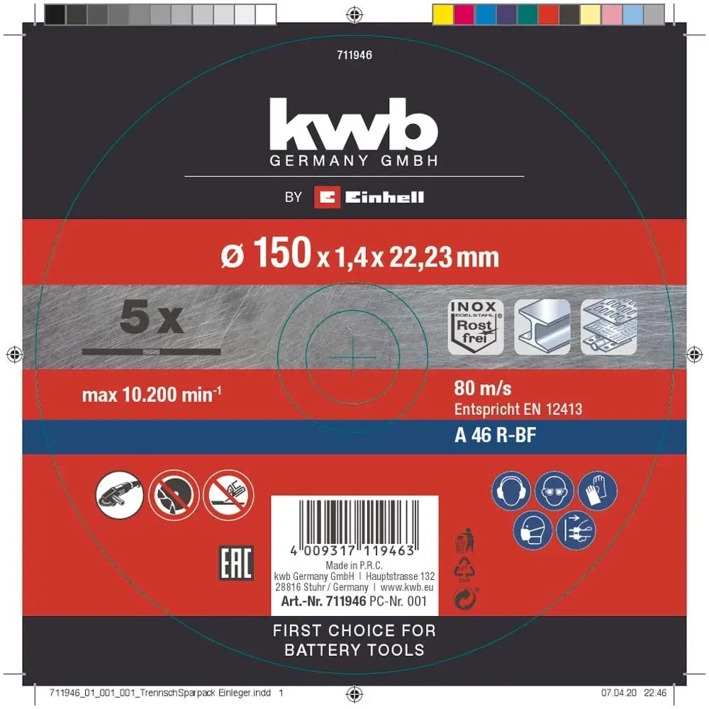 KWB Trennscheibe dünn Aussen Ø 150 mm / Stärke 1,4 mm / 5 Stk. kaufen ...