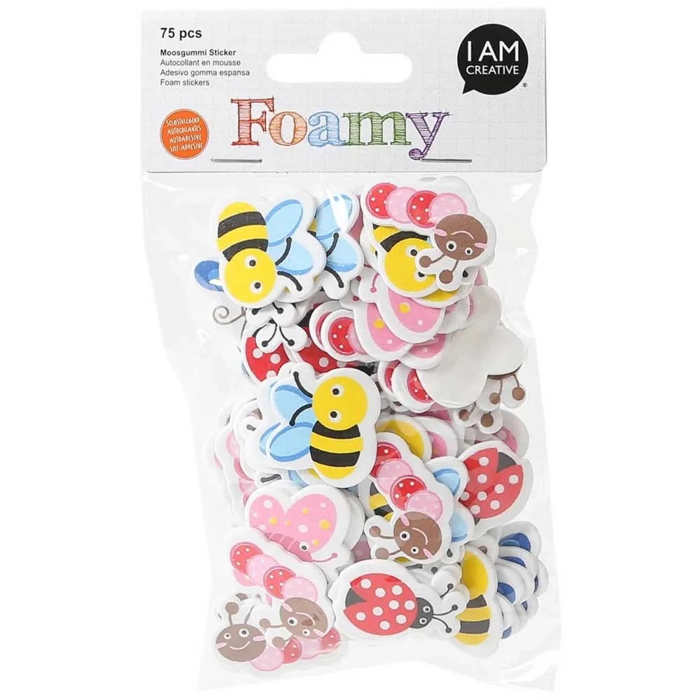 Sticker Käfer und Schmetterlinge Moosgummi 75 Stk.