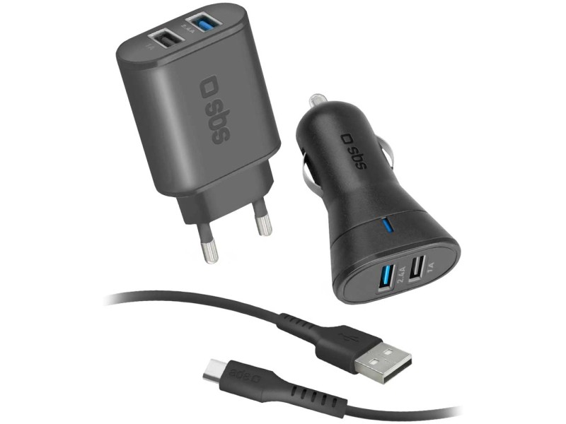 SBS Travel Charger Kit 3in1 Type-C Schwarz kaufen bei OBI