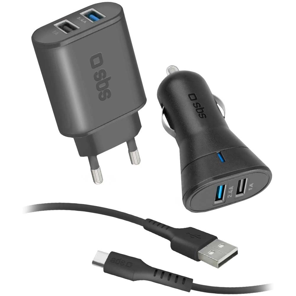 SBS Travel Charger Kit 3in1 Type-C Schwarz kaufen bei OBI