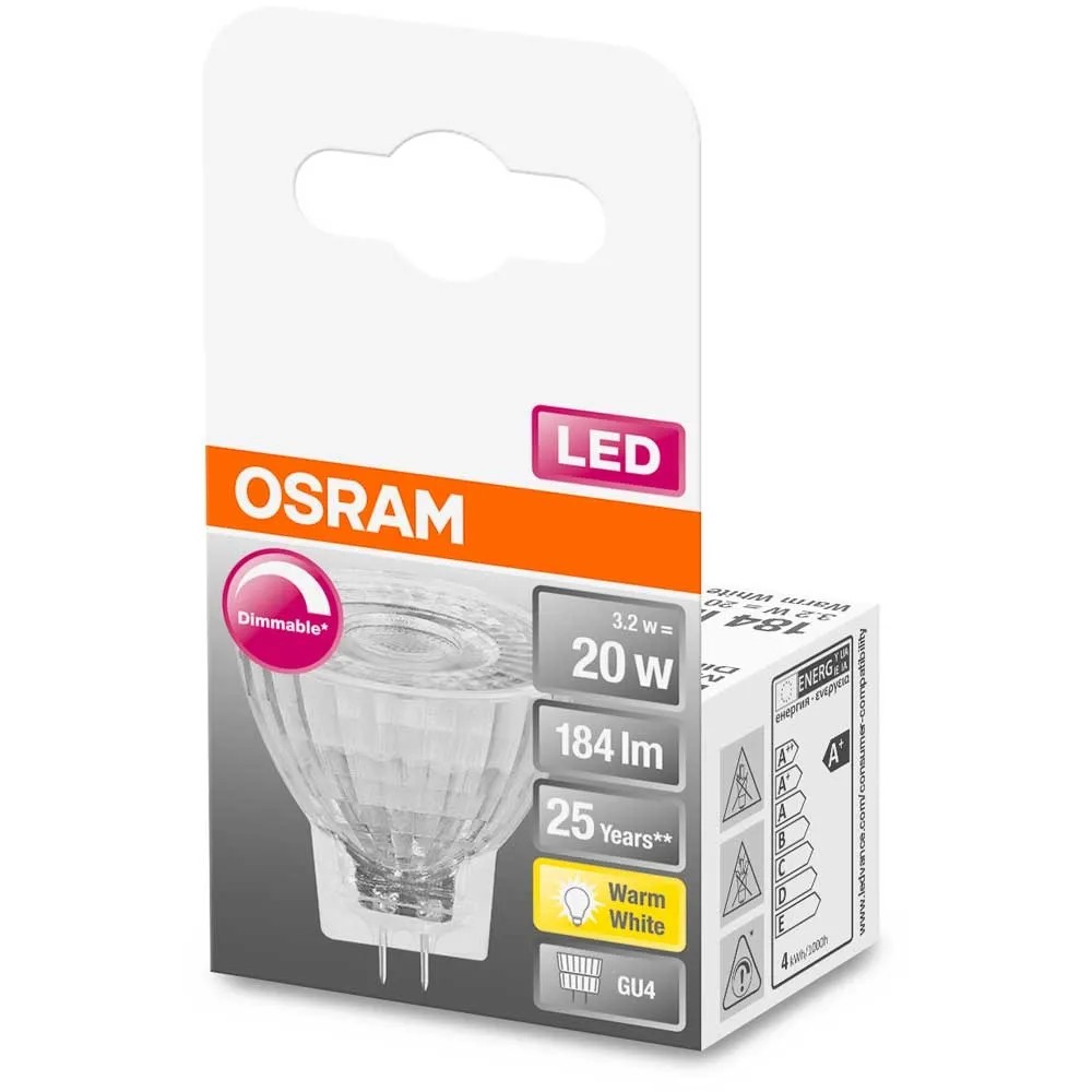 Osram LED-Leuchtmittel Reflektor MR11 GU4 Warmweiss 20W 184lm Dimmbar ...
