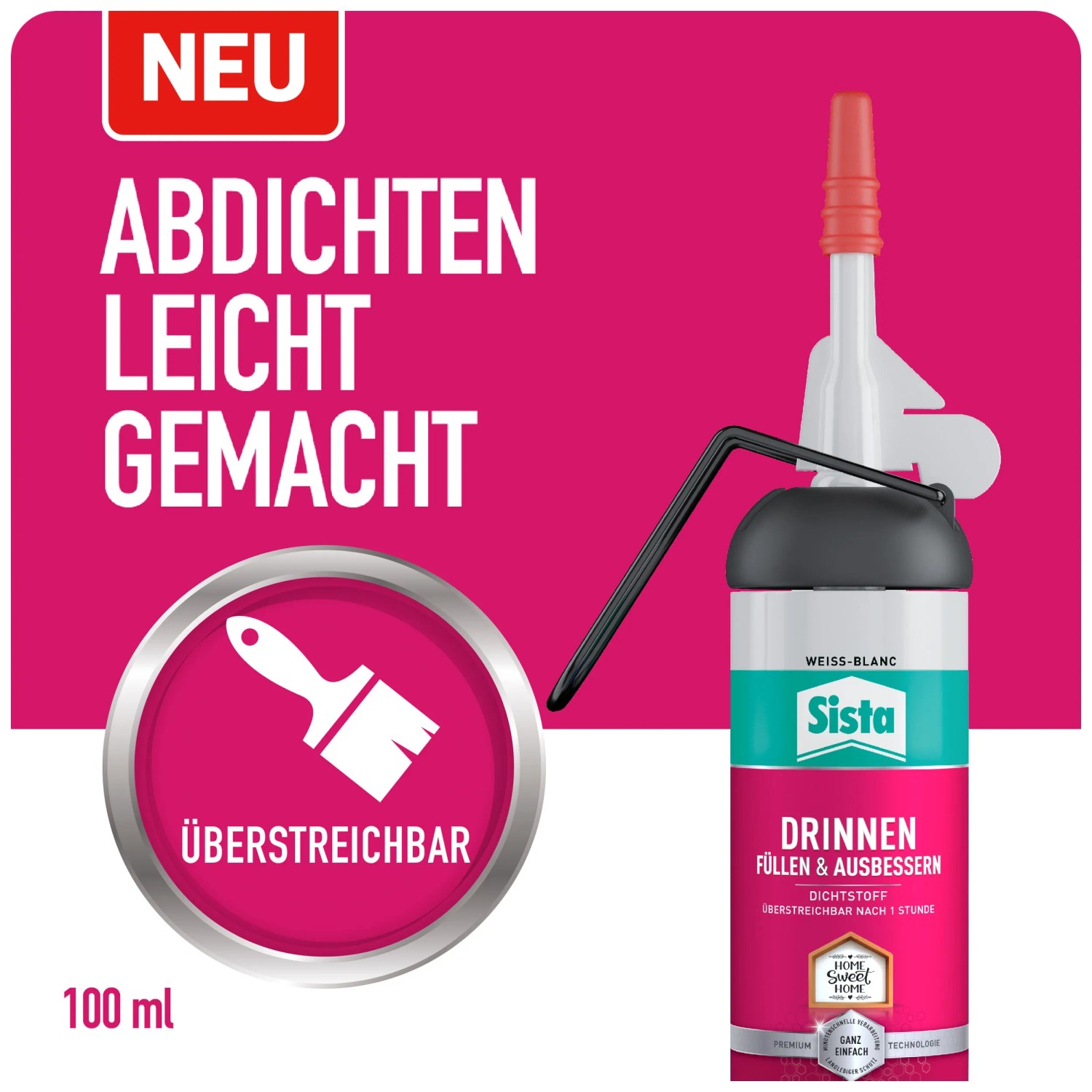 Sista Dichtstoff Drinnen Weiss 100 ml
