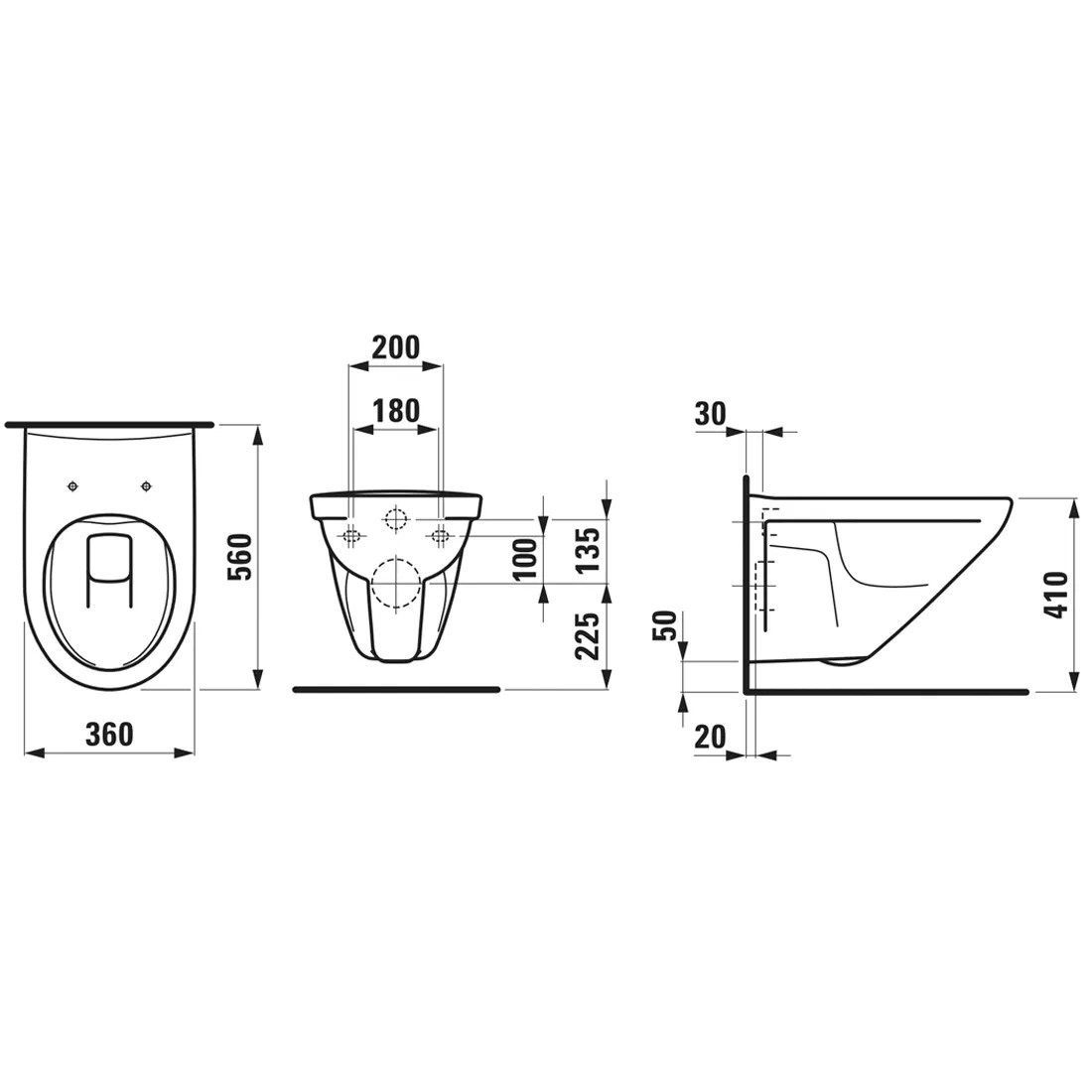 Laufen Wand-WC Moderna R rimless für Unterputzspülkasten spülrandlos ...