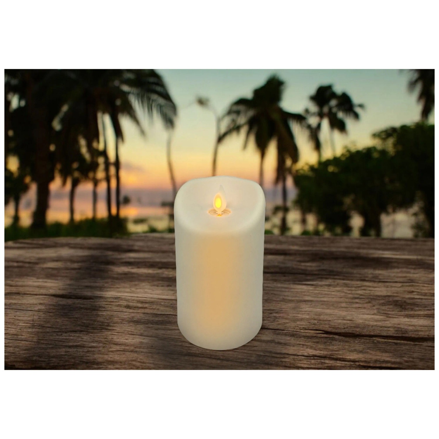 Candela LED Outdoor plastica Crema Ø 7,5 x 15 cm / 1 pz.