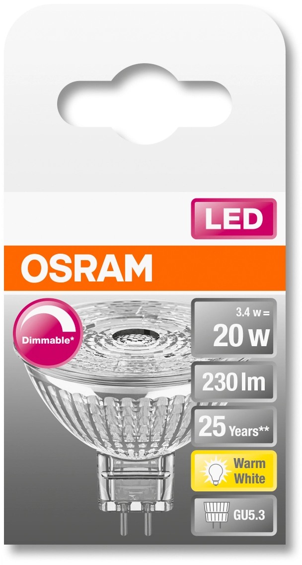 Osram LED-Leuchtmittel Reflektor MR16 GU5.3 Warmweiss 20W 230lm kaufen bei OBI