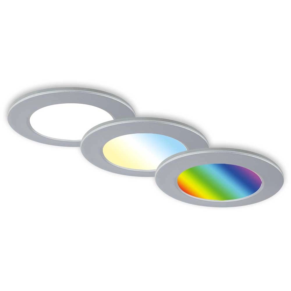 Briloner LED-Einbauleuchten-Set Fungo Color IP65 matt Chrom 3 x LED / 4,8 W kaufen bei OBI
