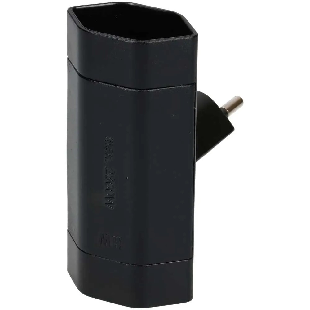 Abzweigstecker T12 mit Kupplung 2 x T13 Schwarz