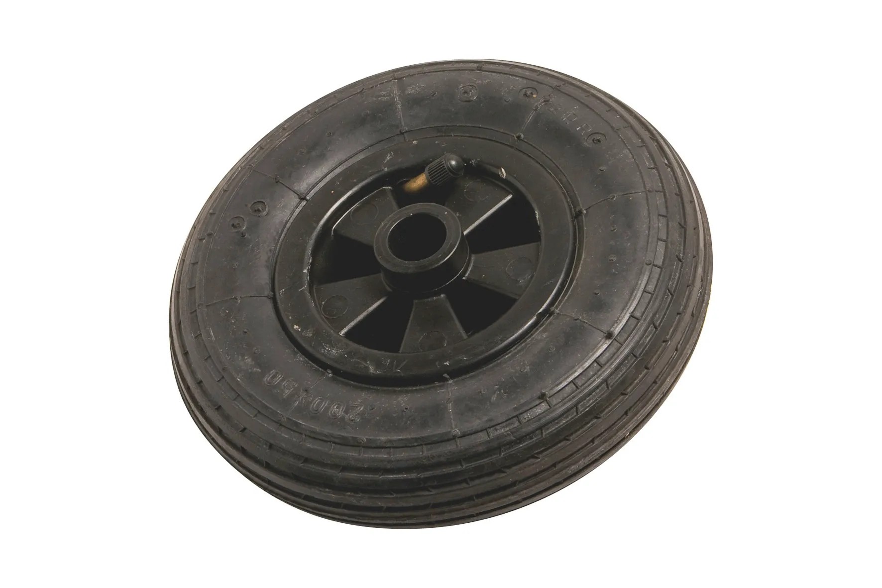 Roue pneumatique avec jante en plastique profil rainuré Noire 75 kg / Ø ...