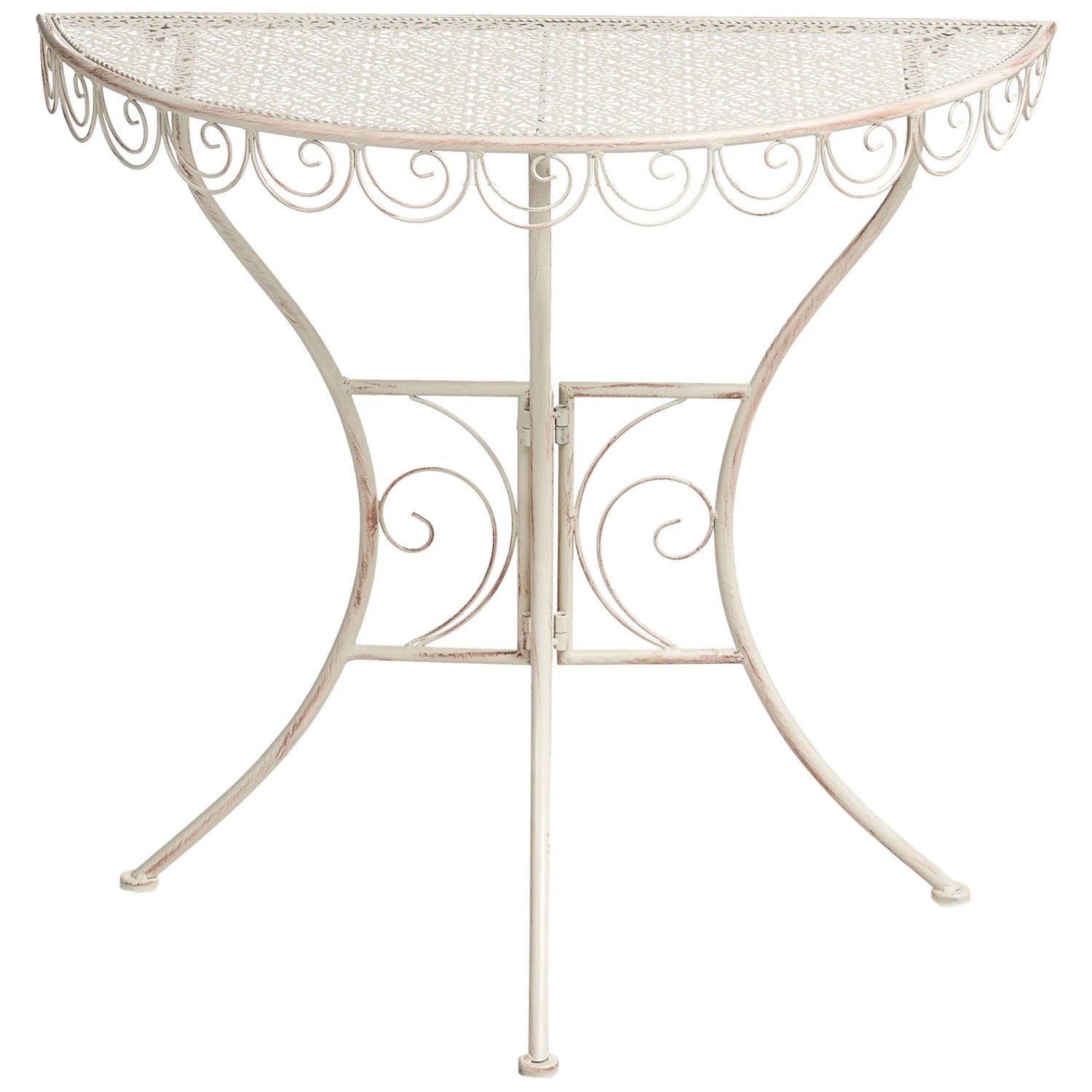 Beliani Tavolino da esterno Juina in metallo beige chiaro 75 x 36 x 80 cm
