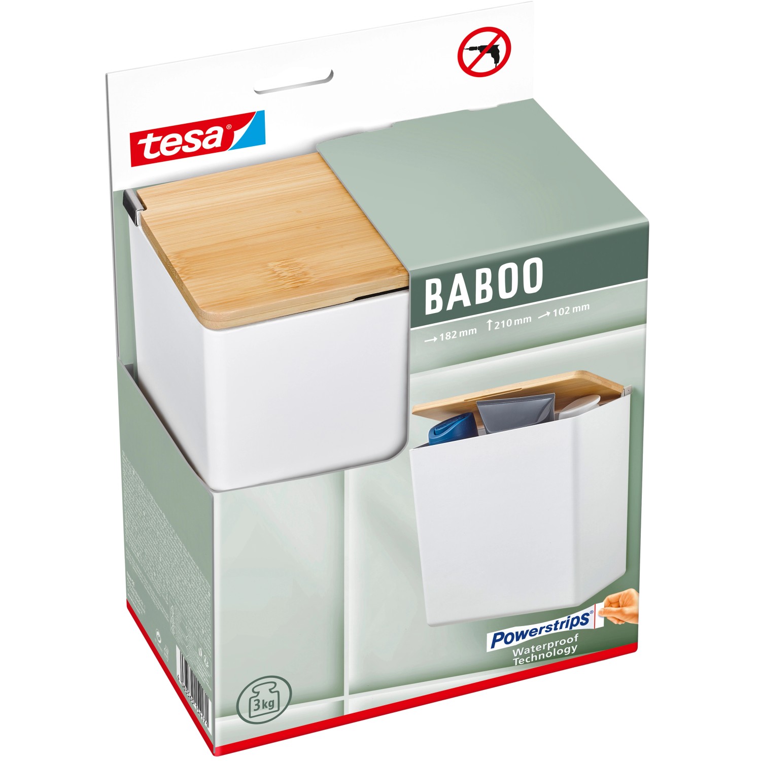 Tesa Aufbewahrungsbox Baboo Large mit Deckel Weiss (HxBxT) 21 x 18,2 x ...