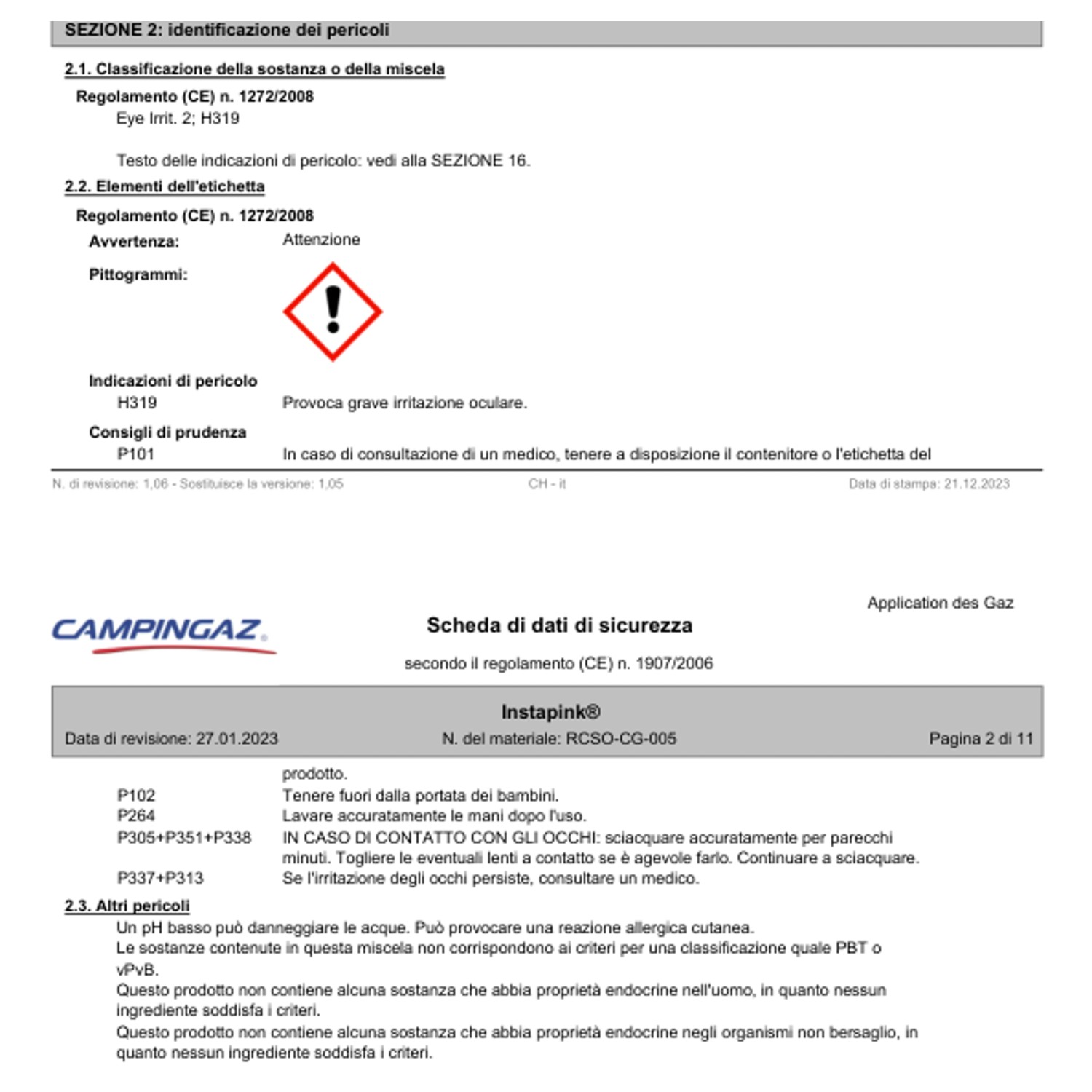 Campingaz Sanitär-Konzentrat Instapink™ 1 l kaufen bei OBI